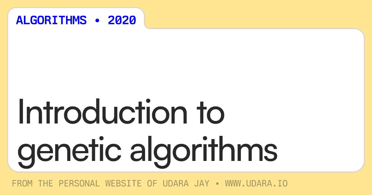 Introduction to genetic algorithms